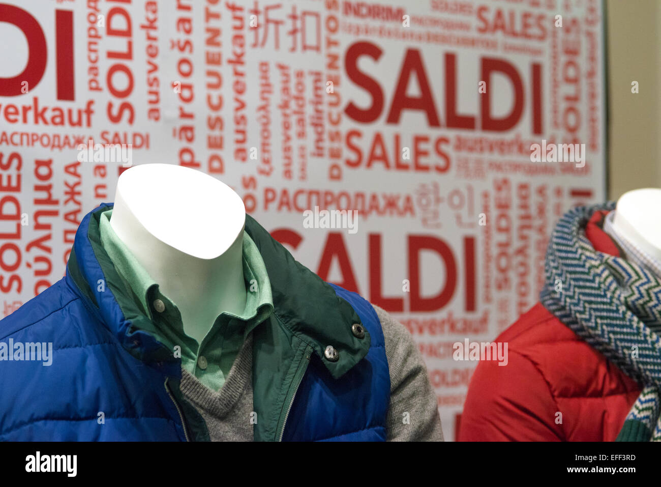 sales advertisement, dress shop Stock Photo - Alamy