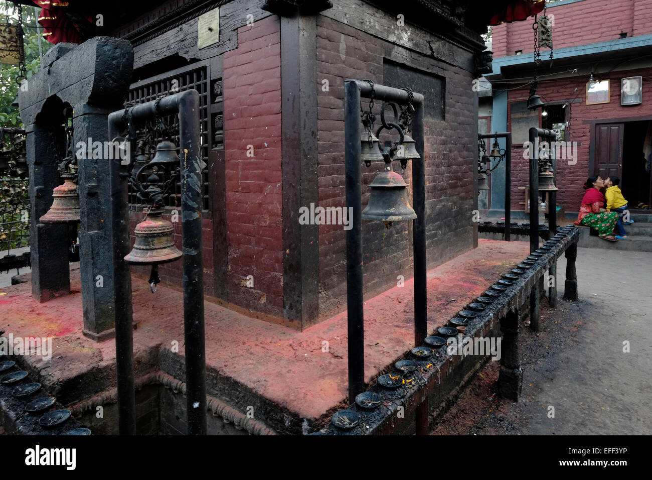 Bells attached to chain locking at the shrine of Karya Binayak ...