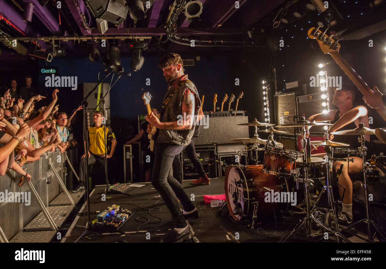 Alternative rock band, Lower Than Atlantis perform live on stage to a ...