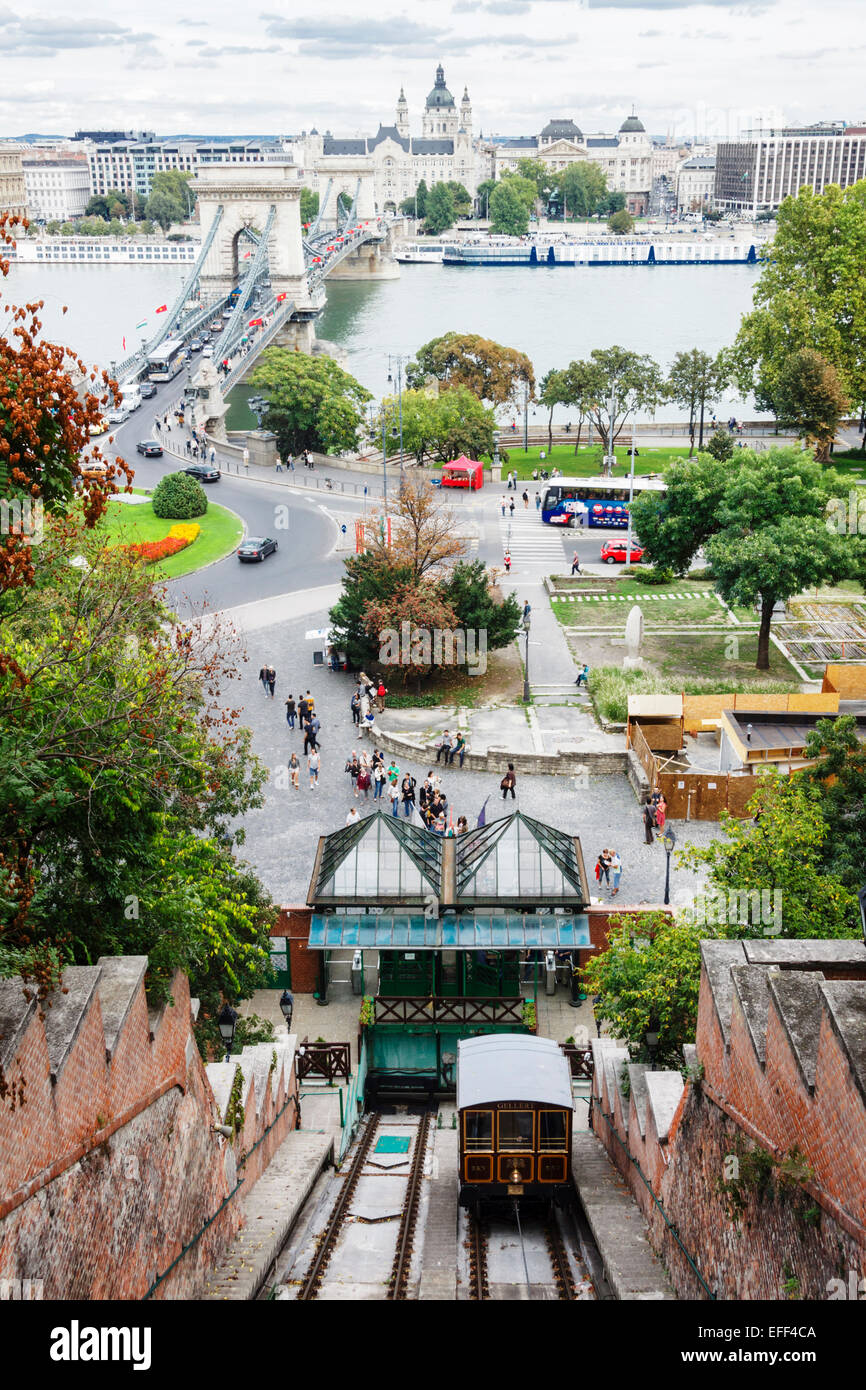 Budapest Castle Hill Funicular. Hungary Stock Photo - Alamy
