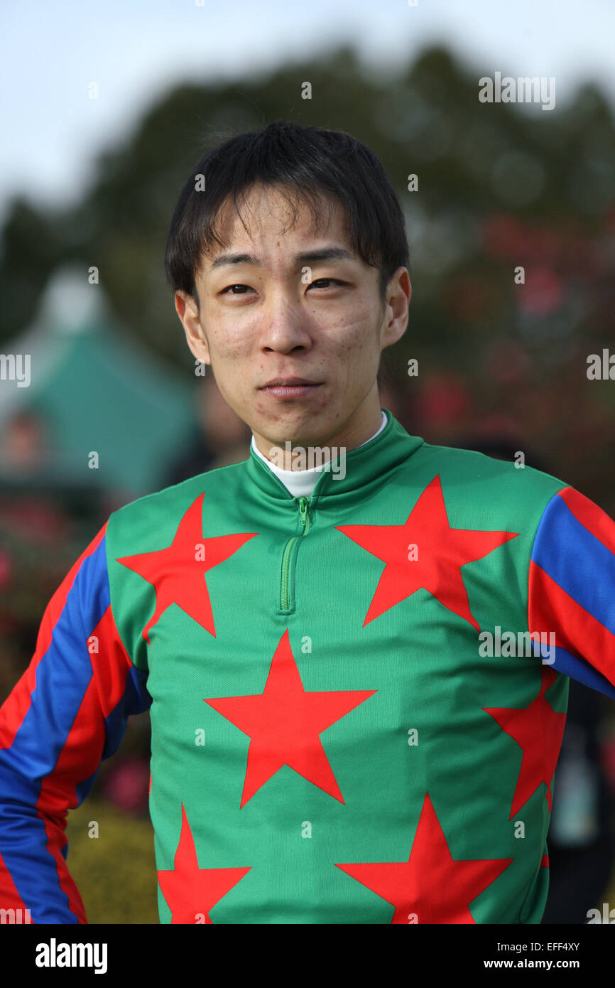 Kyoto, Japan. 1st Feb, 2015. Ken Tanaka Horse Racing : Jockey Ken ...