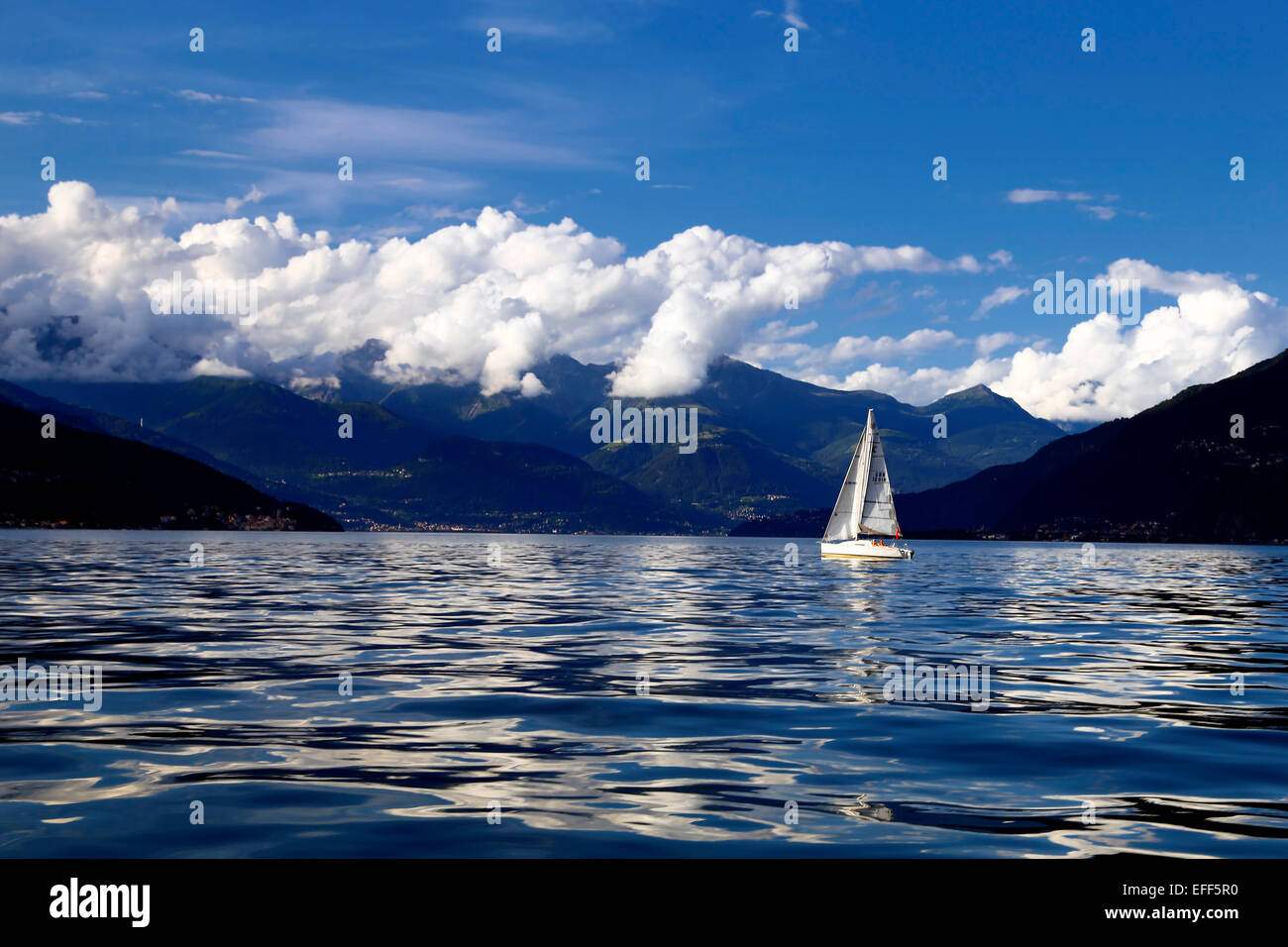 Sailing Boat on Lake Como, Italy Stock Photo - Alamy