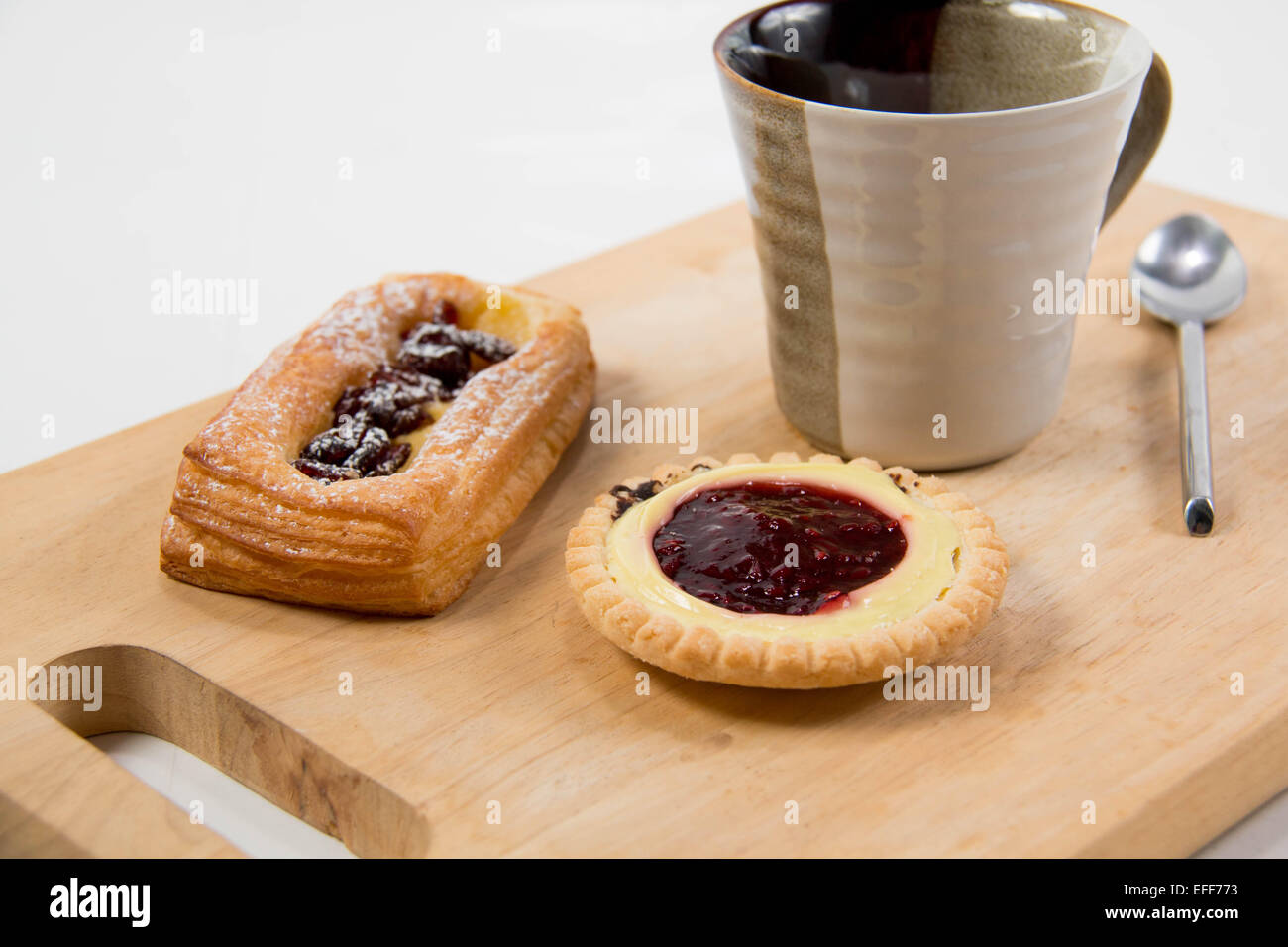 A Cup of coffee and danish pastry Stock Photo - Alamy