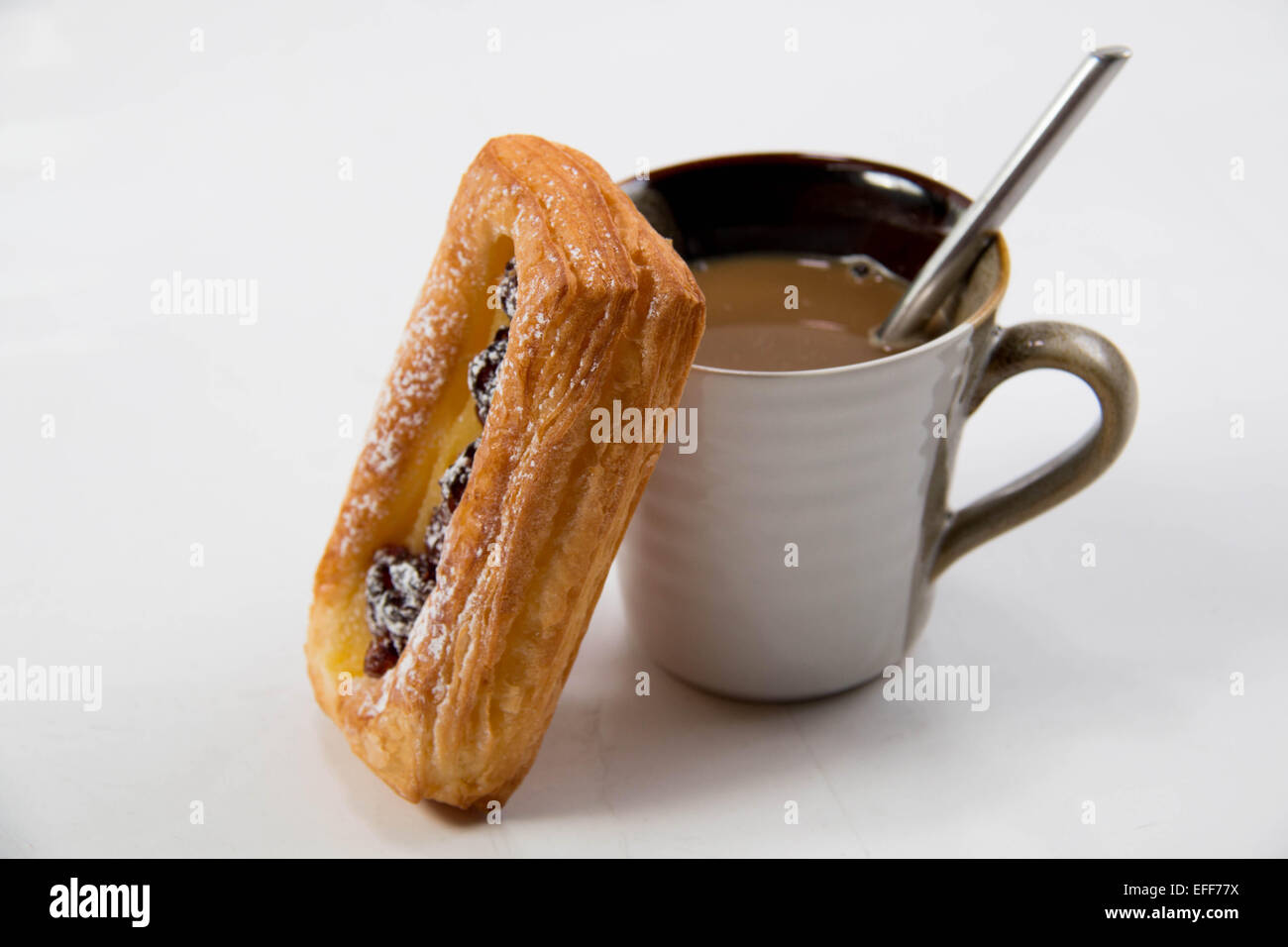 A Cup of coffee and danish pastry Stock Photo - Alamy