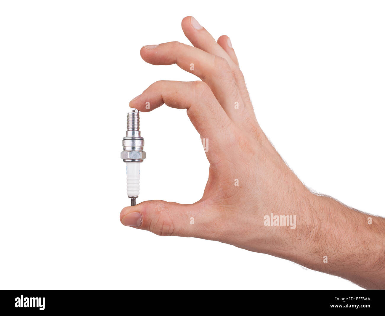 New sparking plug in a hand on a isolated background Stock Photo - Alamy