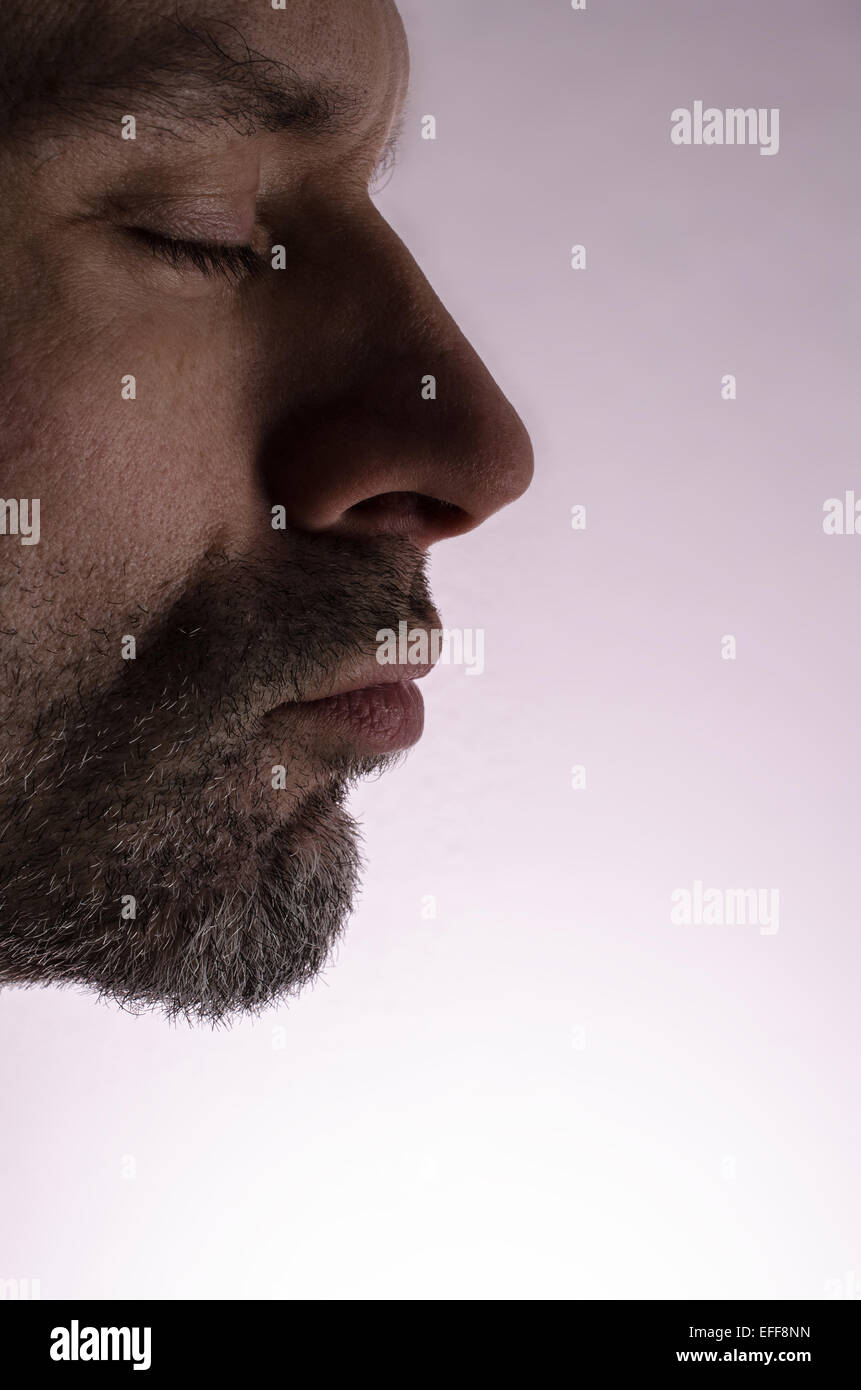 Face side profile silhouette hi-res stock photography and images - Alamy