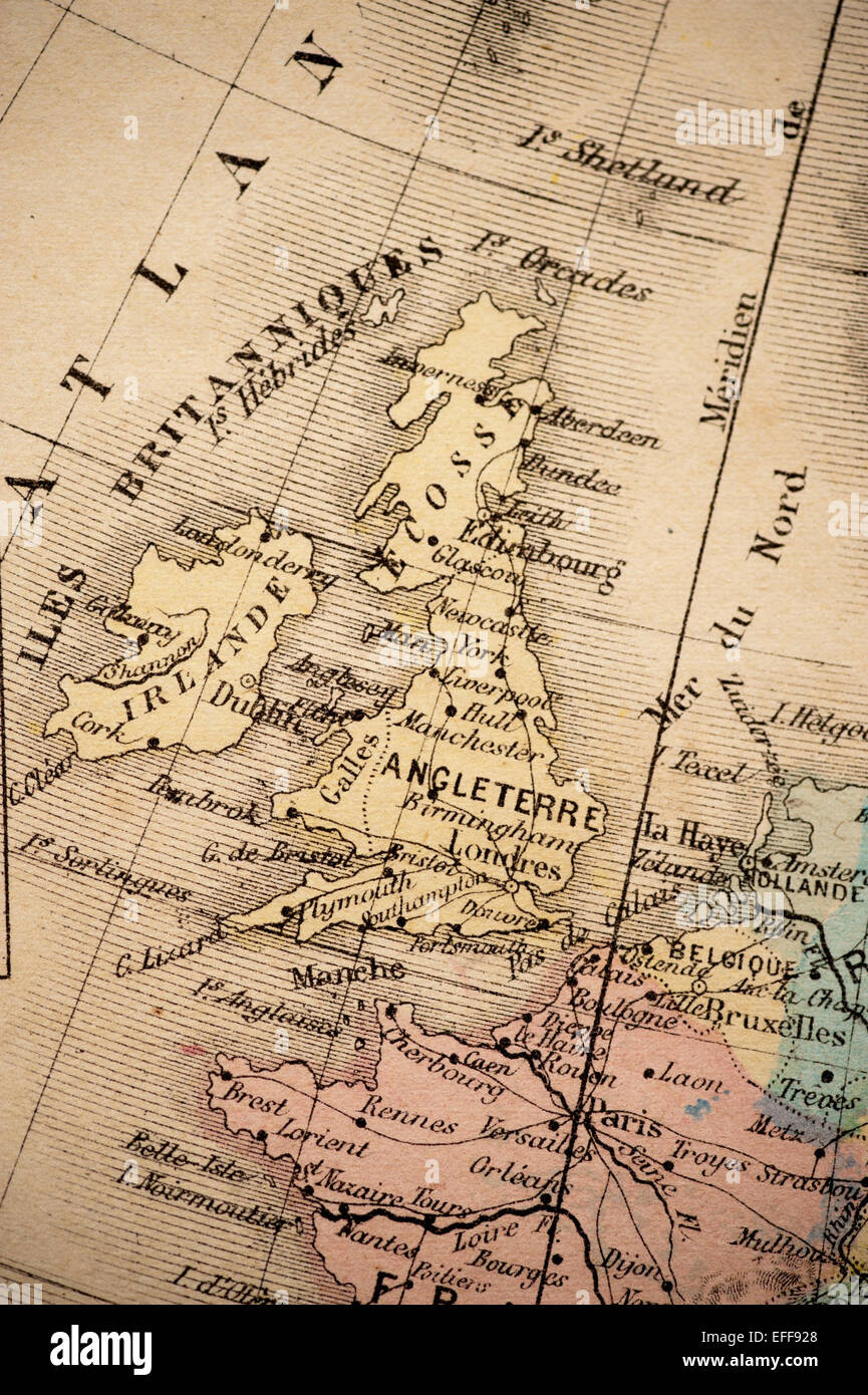 Atlas Classique published in 1869 - antique map Stock Photo - Alamy