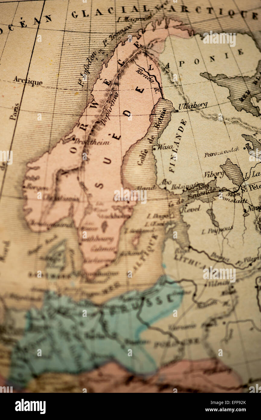Atlas Classique published in 1869 - antique map Stock Photo - Alamy