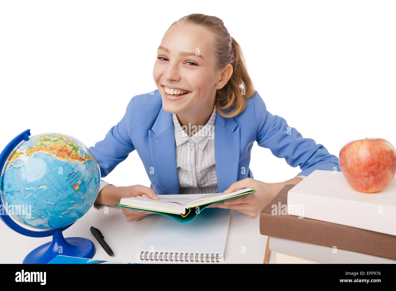 Portrait of happy smiling young student girl Stock Photo - Alamy
