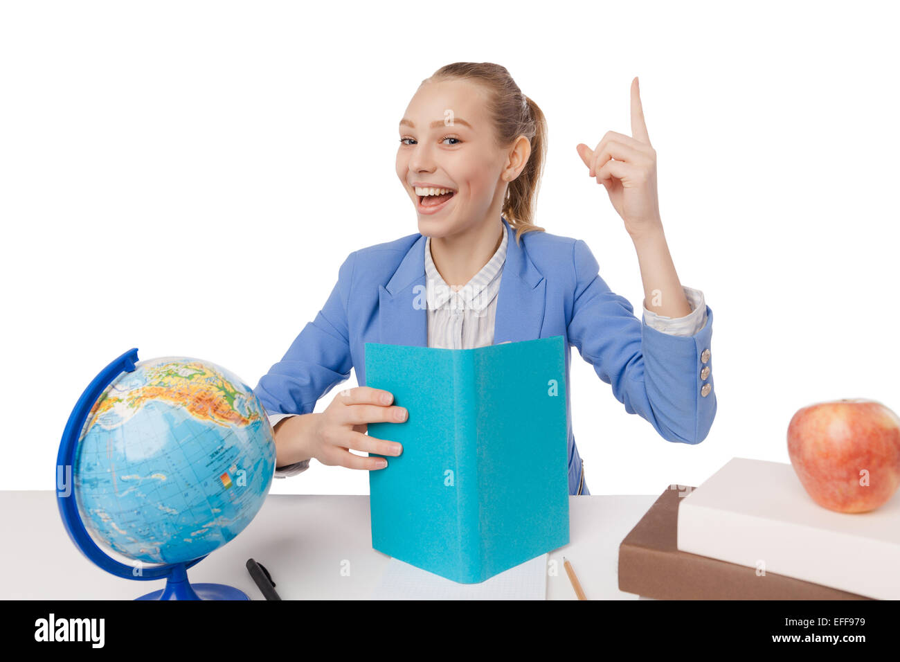 Smiling student getting inspiration Stock Photo - Alamy