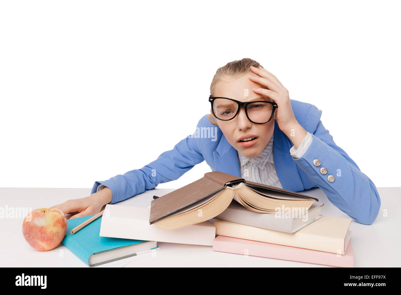 shocked, surprised student wearing glasses Stock Photo - Alamy