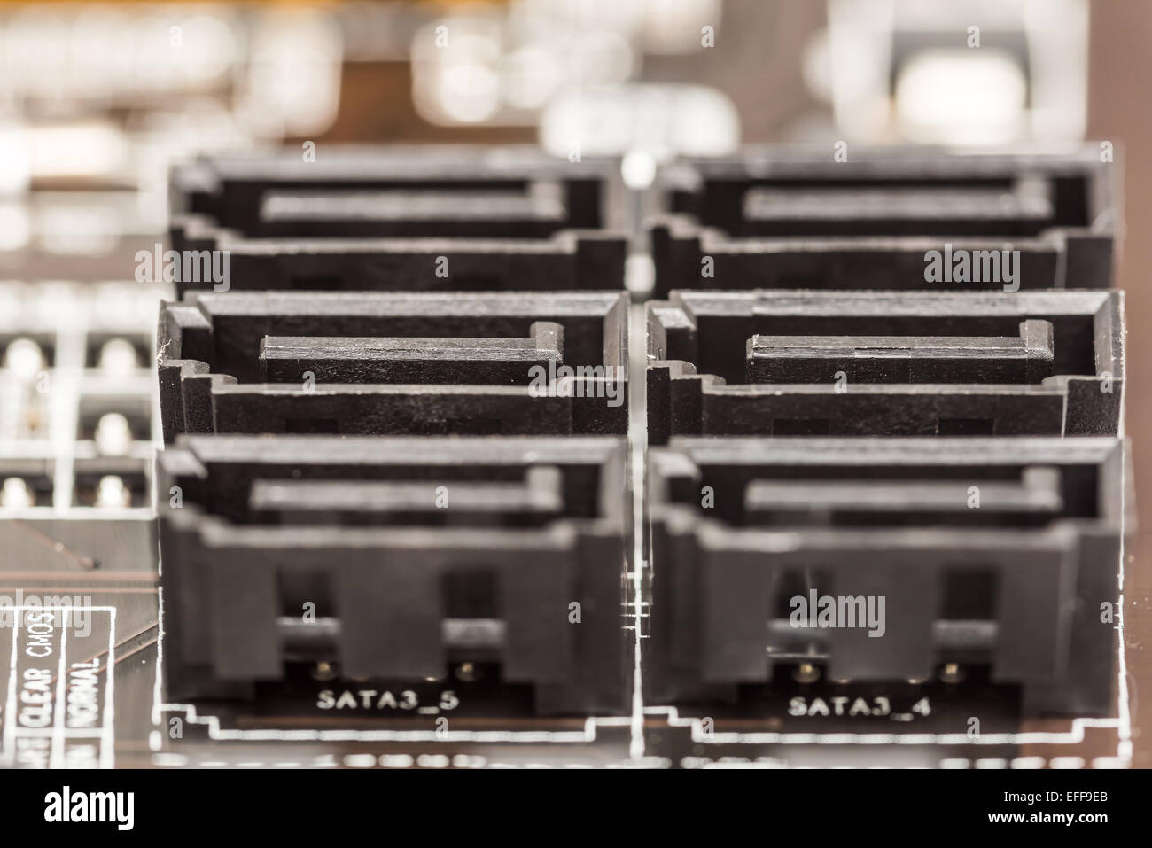 Serial ATA Connectors On Computer Motherboard Close Up Stock Photo - Alamy