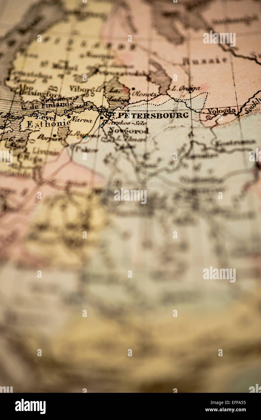 Antique French Map from Nouvel Atlas Classique C: 1869. Selective Focus ...