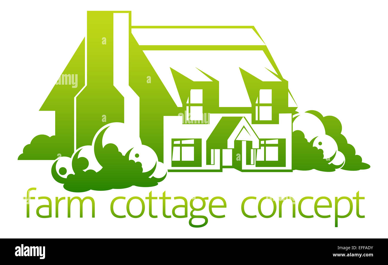 An abstract illustration of a farm cottage concept design Stock Photo ...