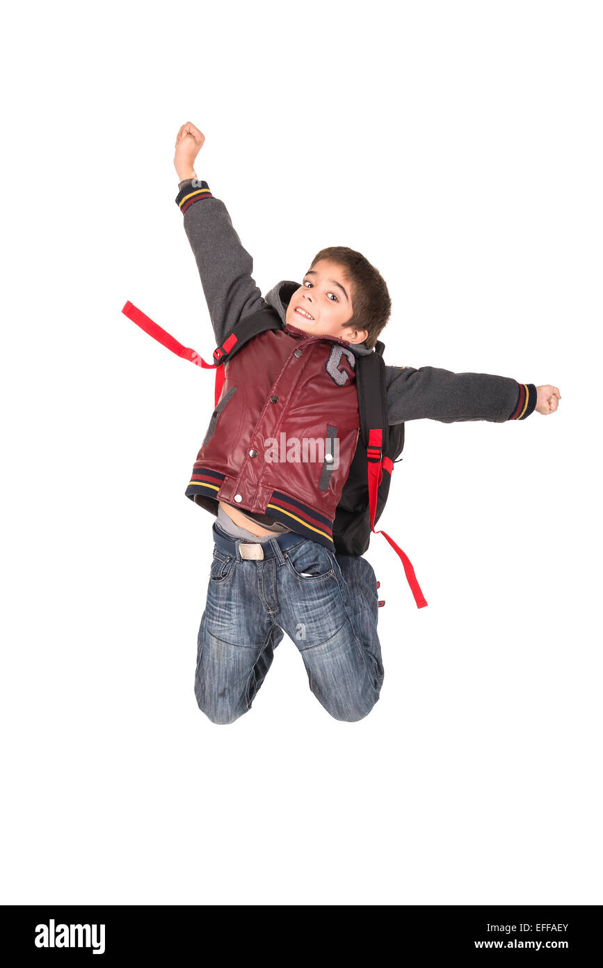 Happy student jumping hi-res stock photography and images - Alamy