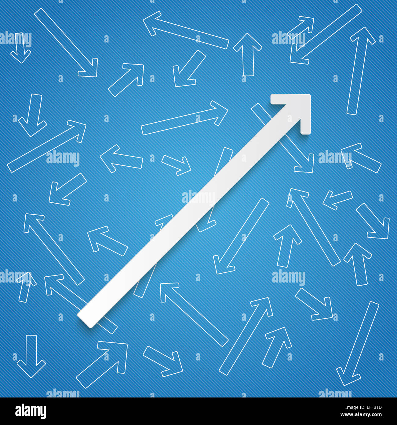 Big arrow amidst small arrows hi-res stock photography and images - Alamy