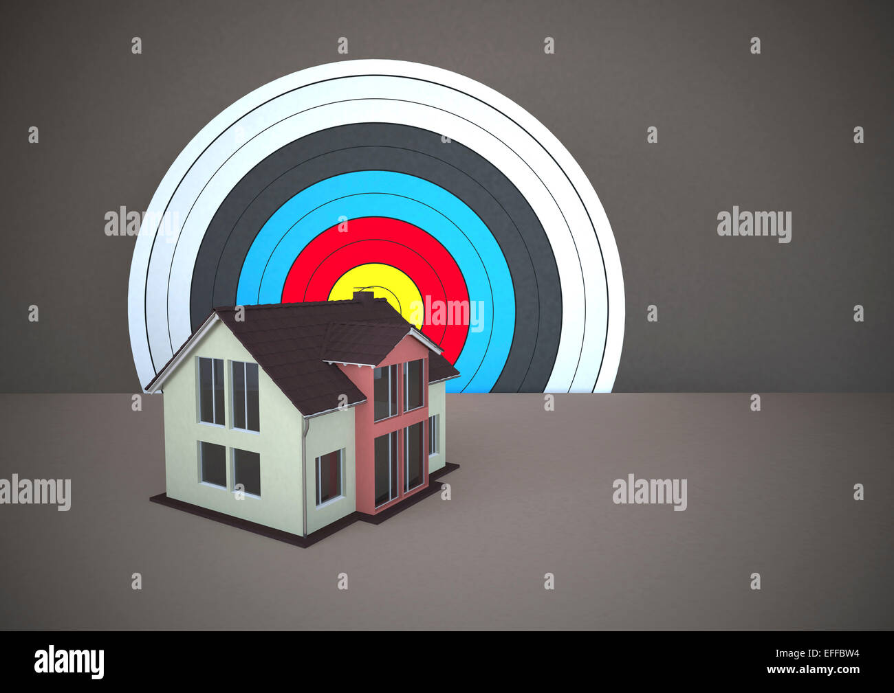 Residential house with target Stock Photo - Alamy