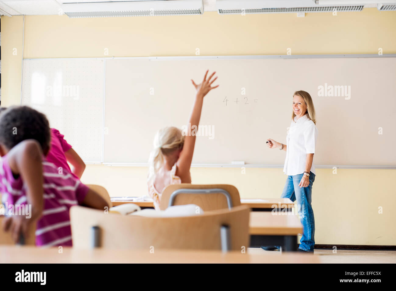 Child Raising Their Hand Stock Photos & Child Raising Their Hand Stock ...