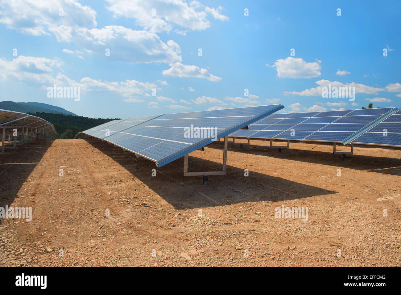 Solar panels in landscape Stock Photo - Alamy
