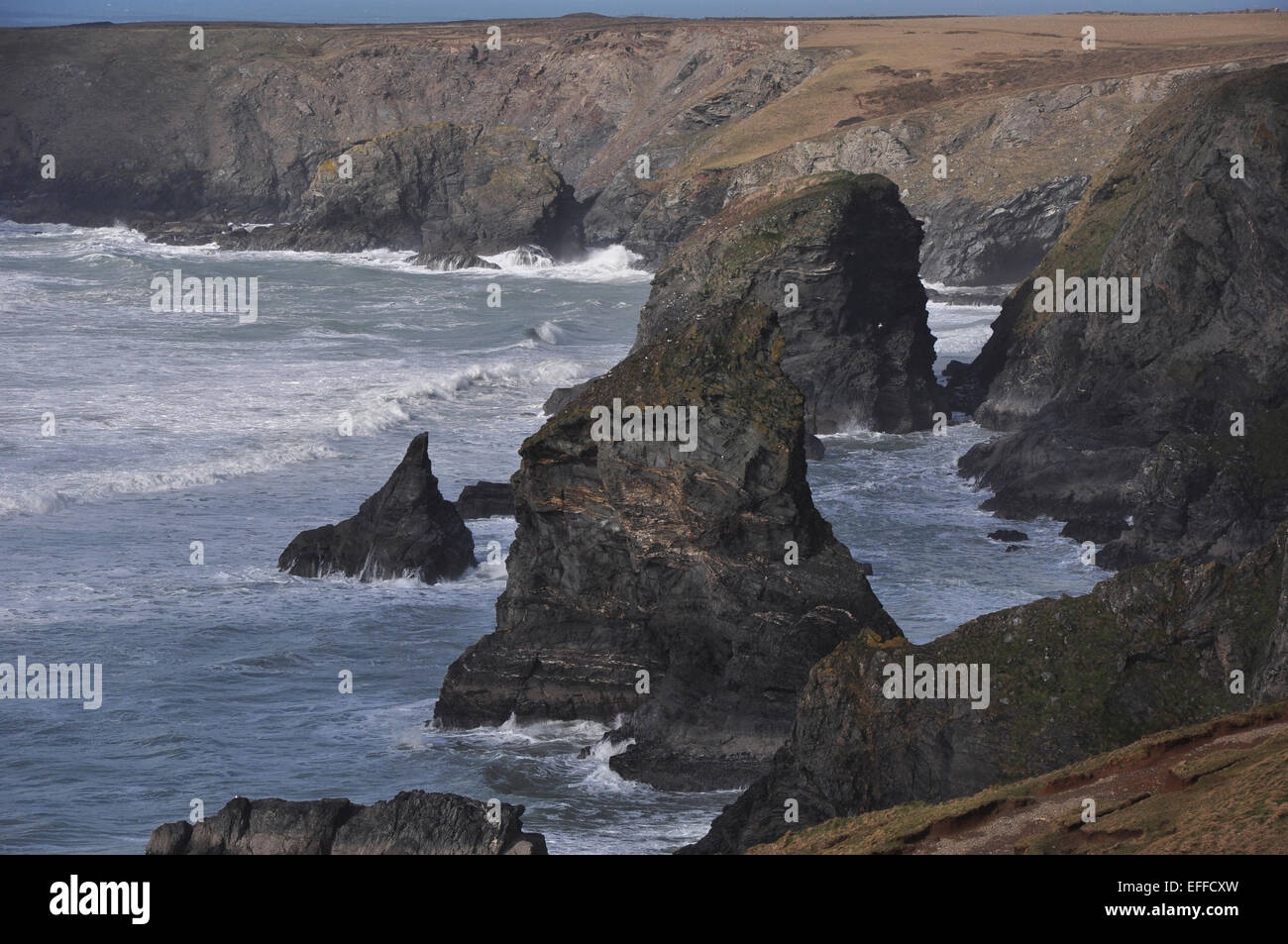 A view of Bedruthan Steps Cornwall UK Stock Photo - Alamy