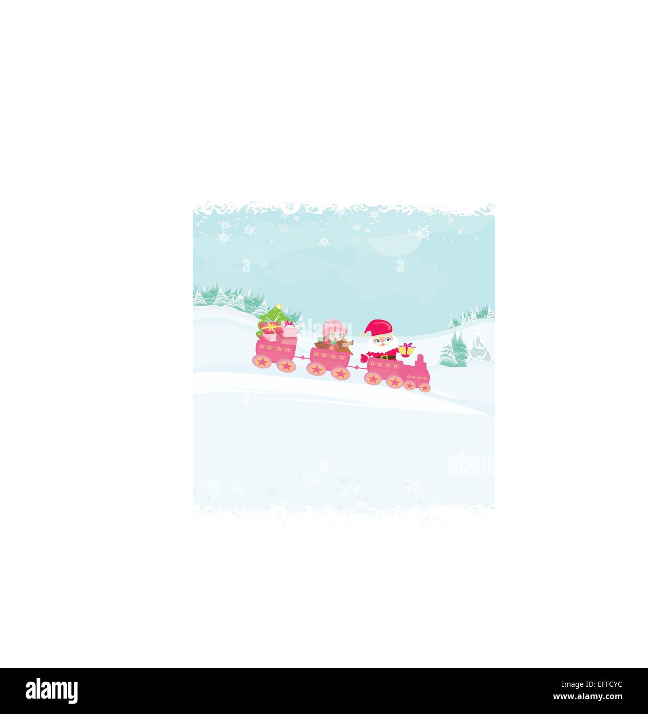 Santa on the train Stock Vector Images - Alamy