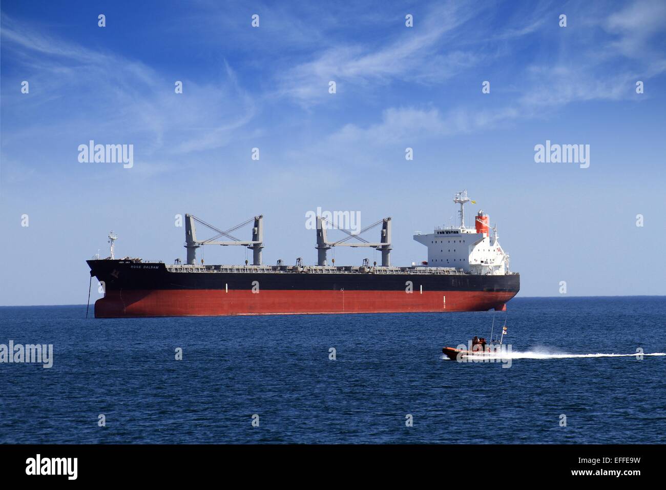 General cargo vessel anchored Stock Photo - Alamy