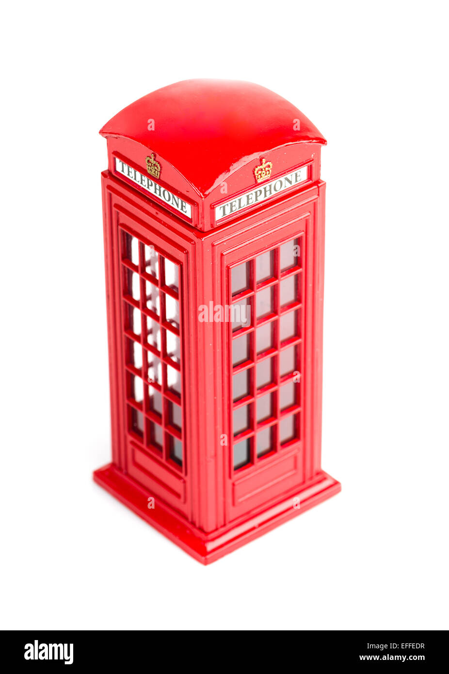 London red telephone box (souvenir) on white background Stock Photo - Alamy
