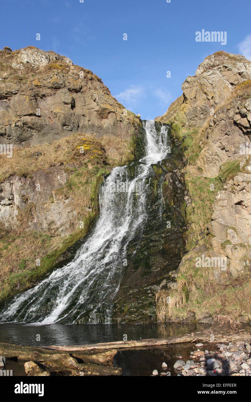 Woodston Burn Waterfall St Cyrus Nature Reserve Scotland January 2015 ...