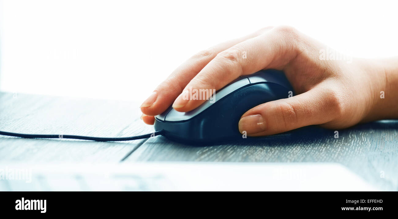 computer mouse with hand Stock Photo - Alamy