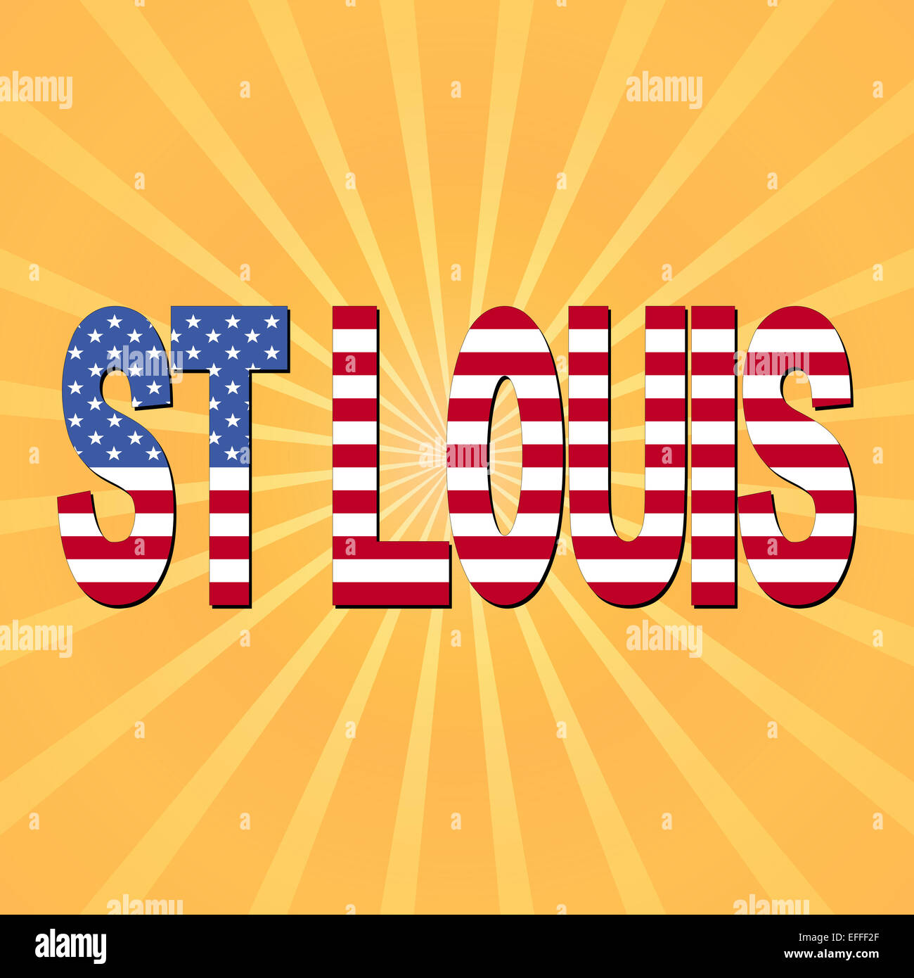 St Louis flag text with sunburst illustration Stock Photo - Alamy