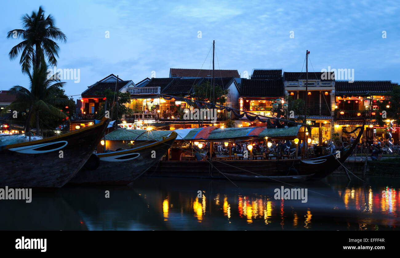 Vietnam, Hoi An, Blue hour with lit lampions Stock Photo - Alamy