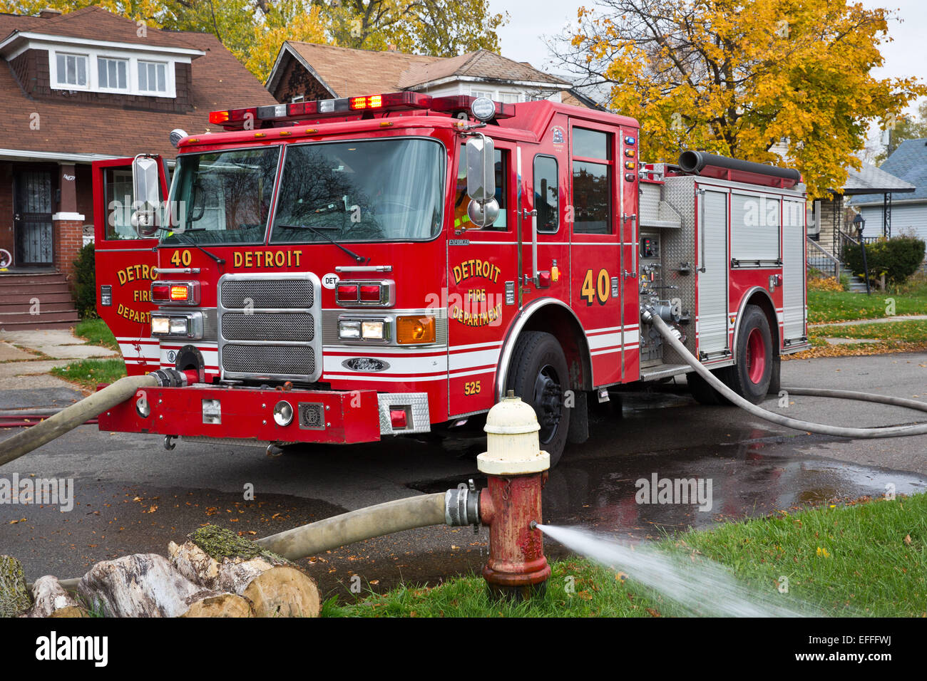 Detroit Fire Department Engine/Pumper, Michigan, USA, Octover, 2014 ...