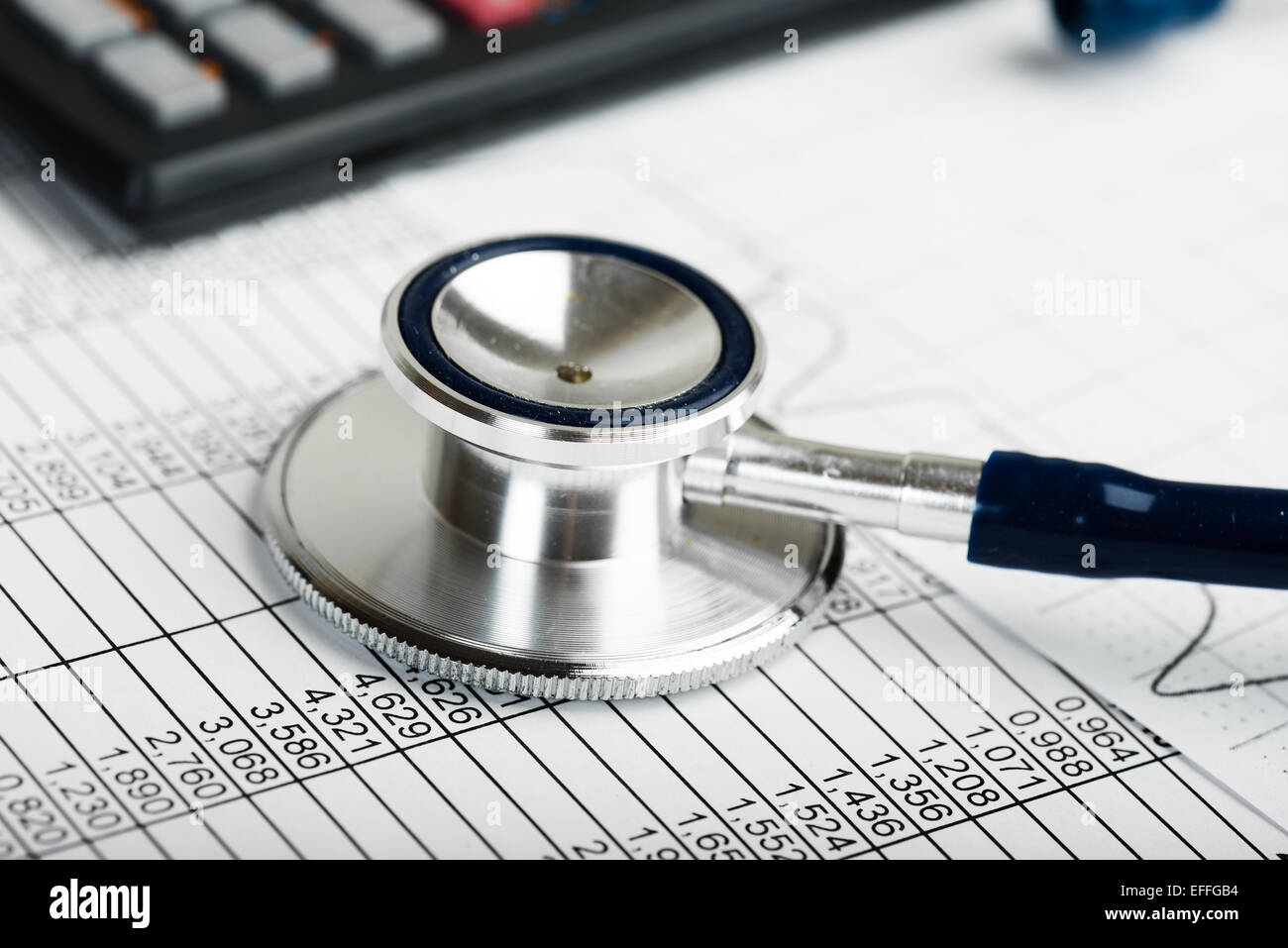 Health care costs. Stethoscope and calculator symbol for health care ...