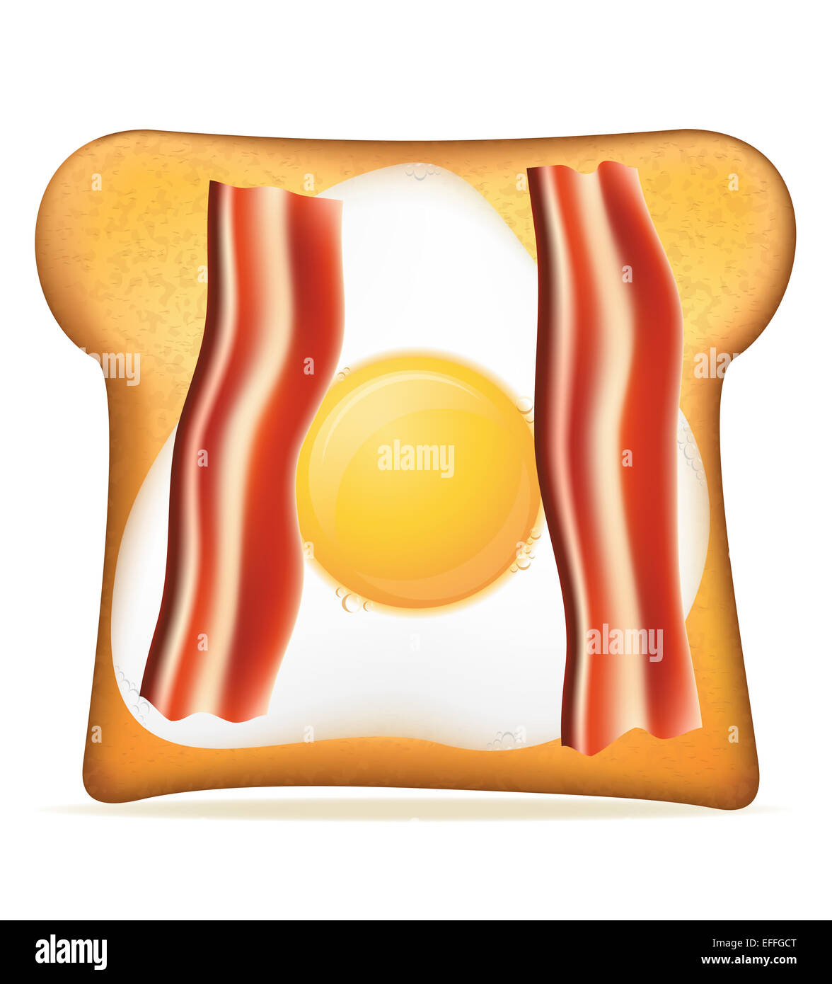 toast with bacon and egg illustration isolated on white background ...