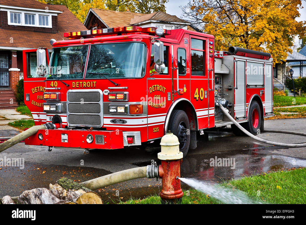 Detroit Fire Department Engine/Pumper, Michigan, USA, Octover, 2014 ...