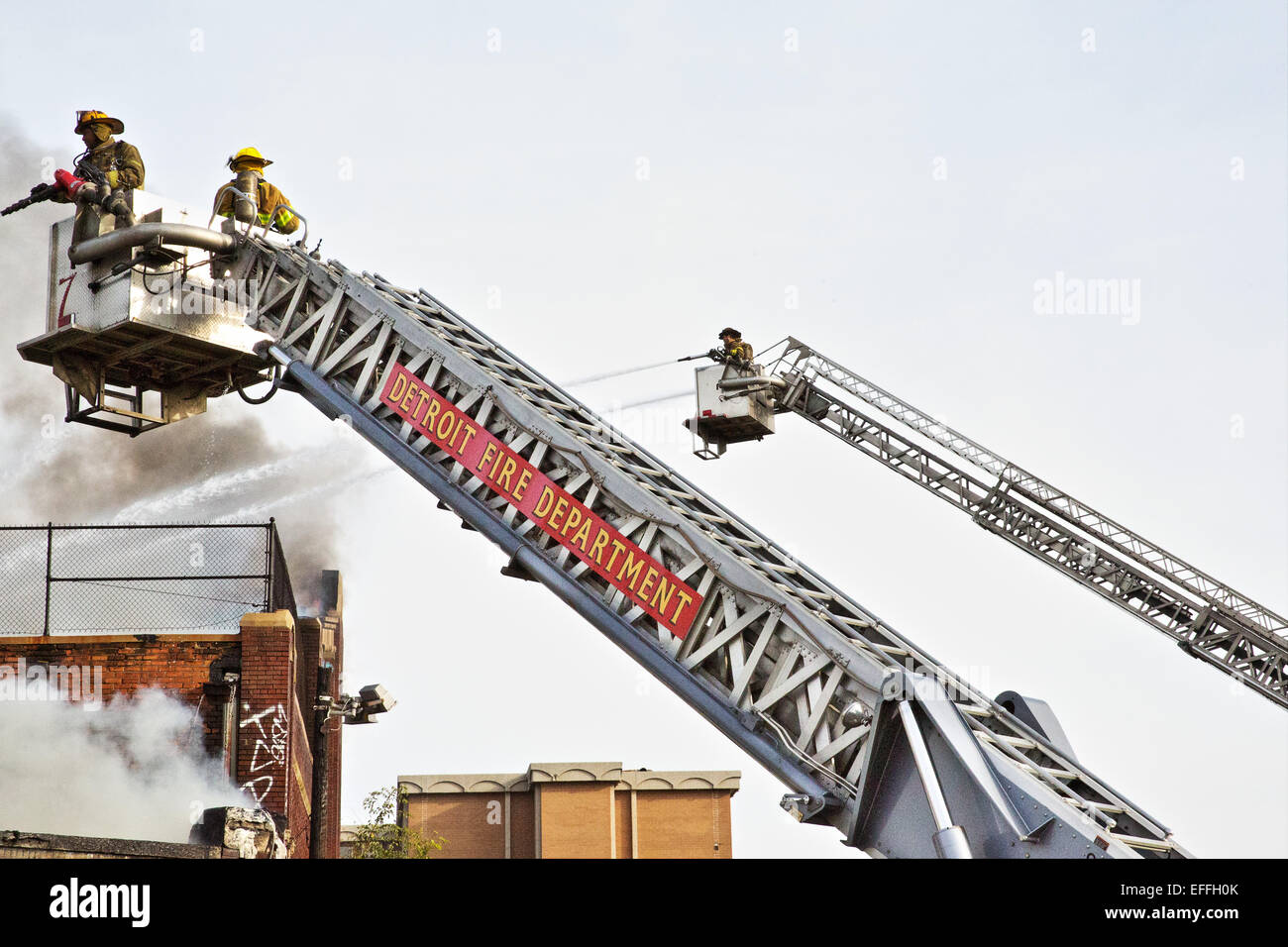 DFD firefighters in action, Detroit, Michigan, USA, October 2014 Stock ...