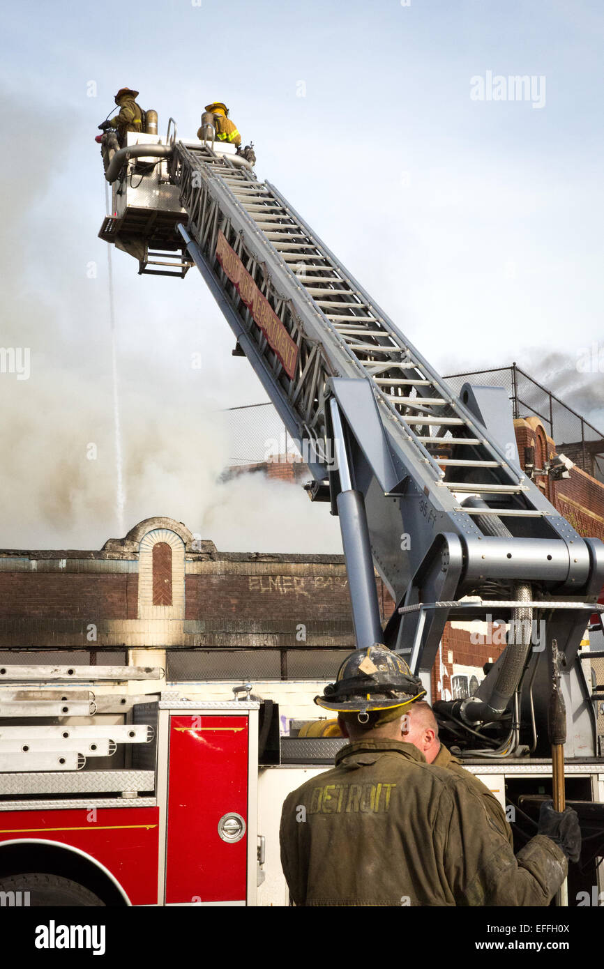 DFD firefighters in action, Detroit, Michigan, USA, October 2014 Stock ...