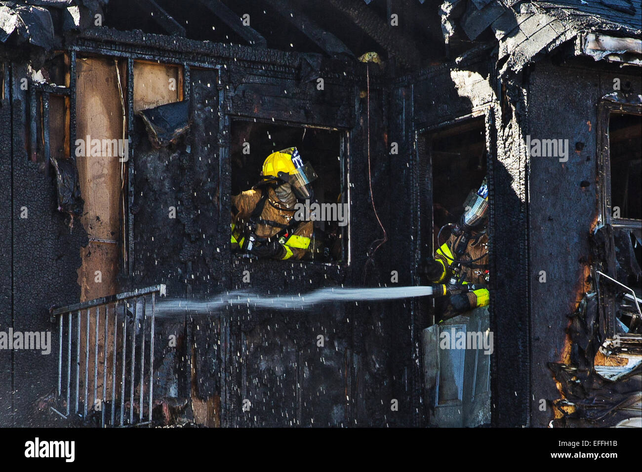 DFD firefighters in action, Detroit, Michigan, USA, October 2014 Stock ...