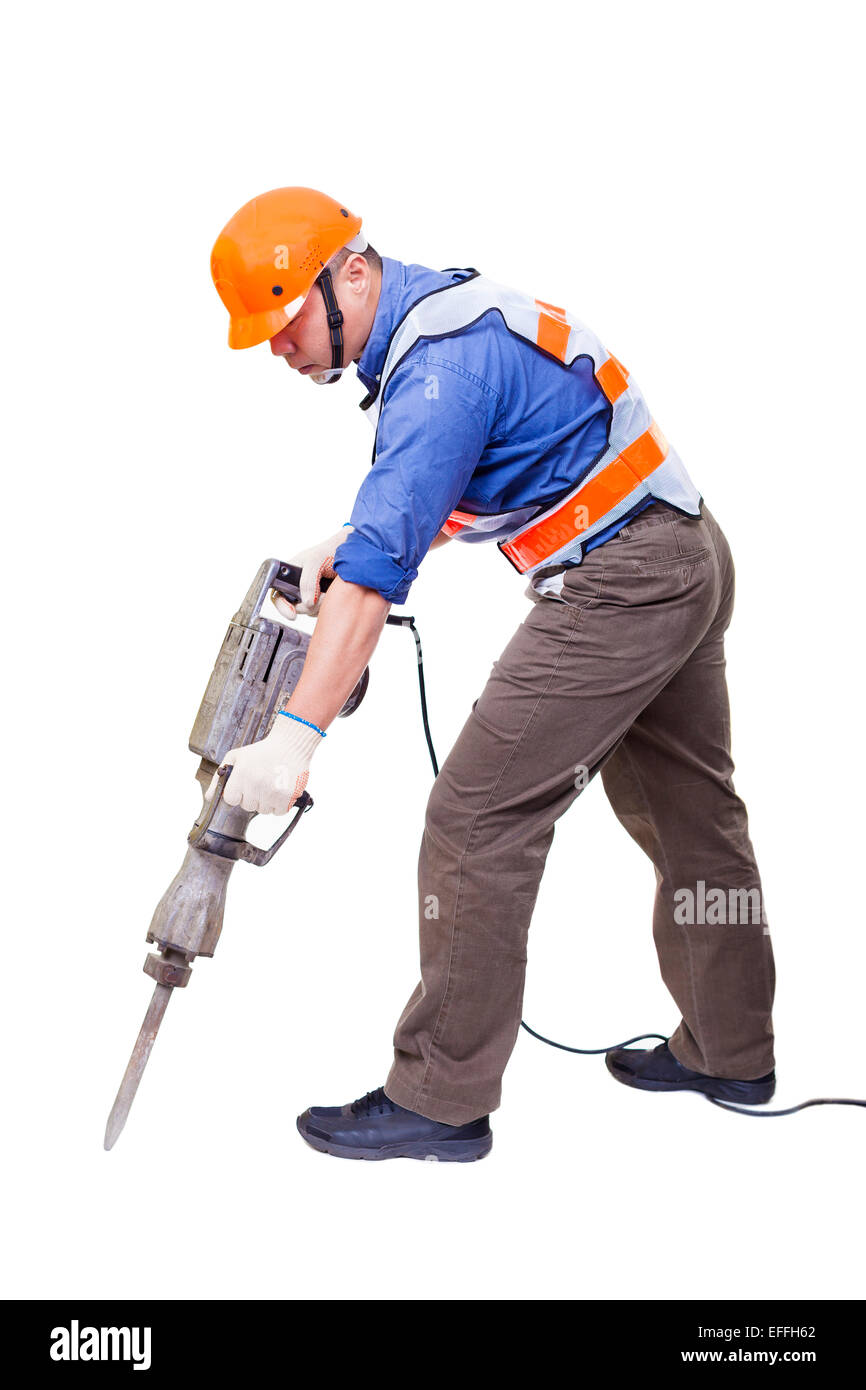 Pneumatic drill man Cut Out Stock Images & Pictures - Alamy