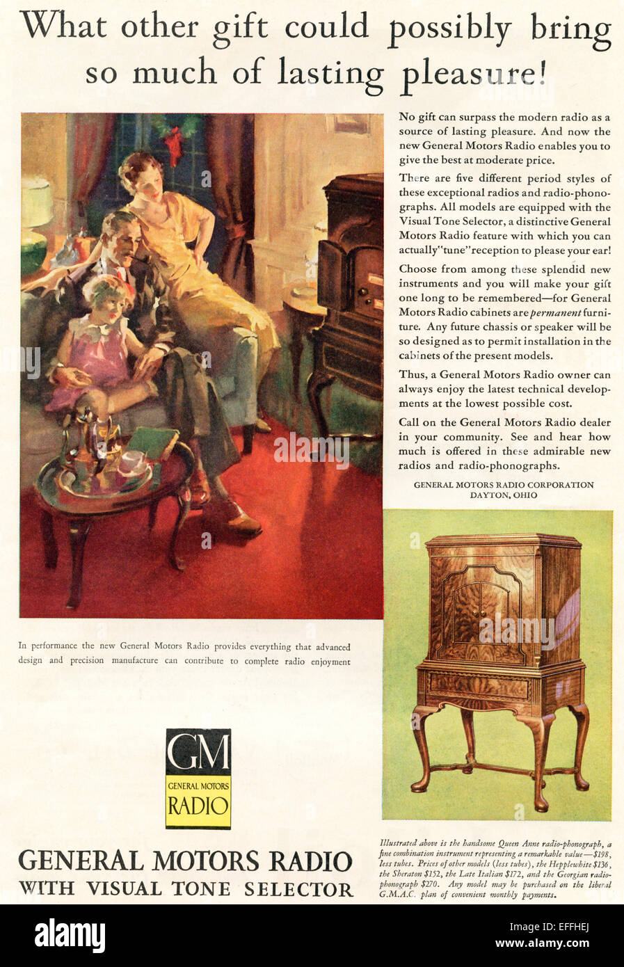1930's American advertisement for General Motors Radios Stock Photo - Alamy