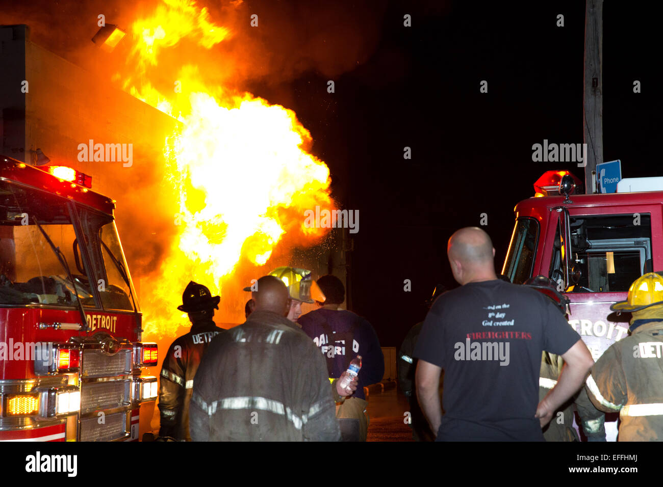 DFD firefighters in action, Detroit, Michigan, USA, October 2014 Stock ...