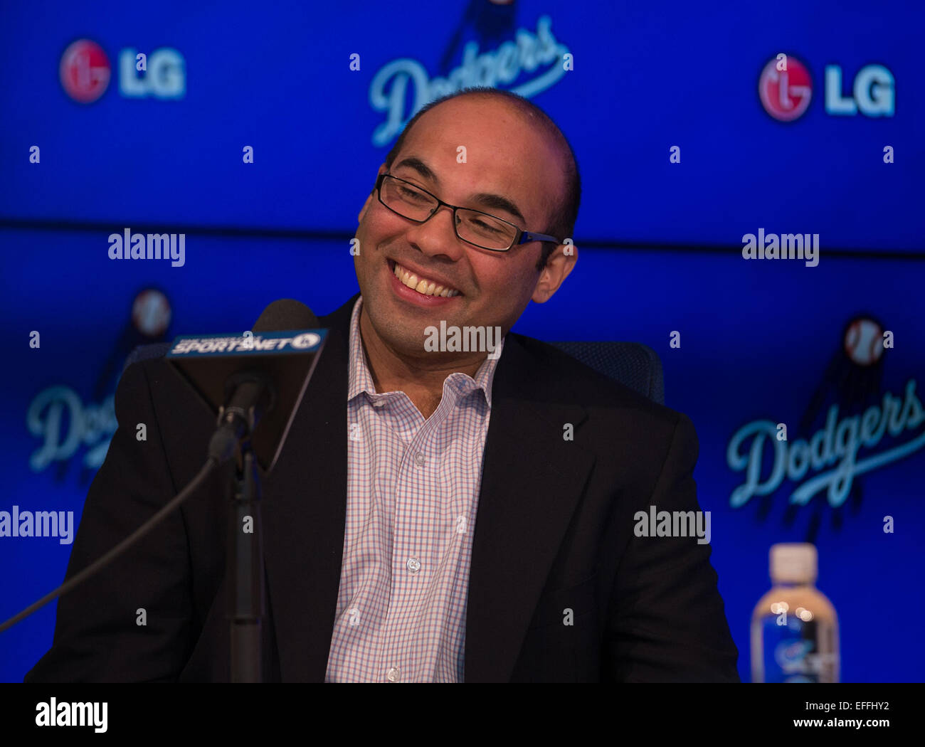Los Angeles, CA, USA. 7th Jan, 2015. Dodgers general manager Farhan ...
