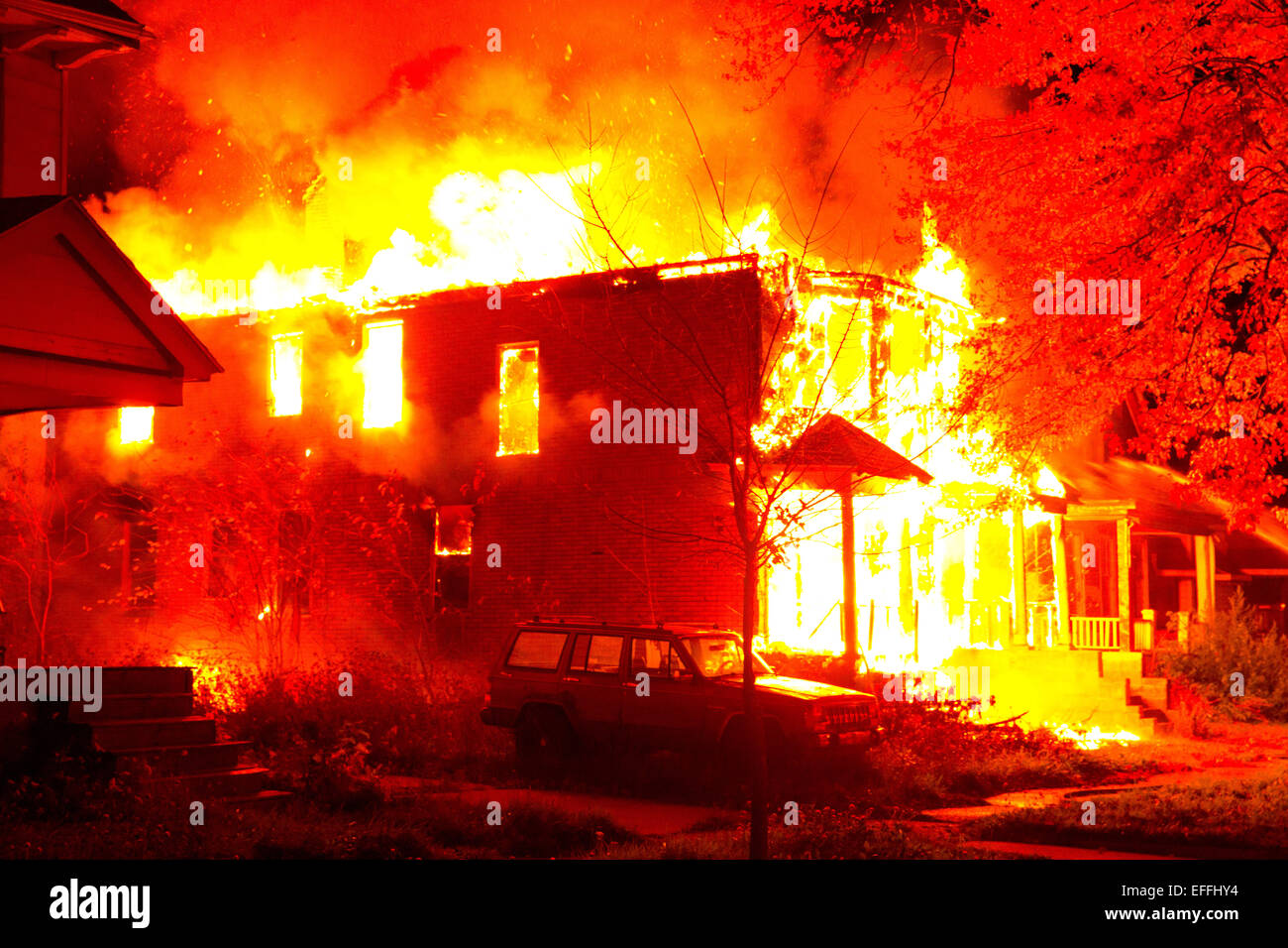 DFD firefighters in action, Detroit, Michigan, USA, October 2014 Stock ...