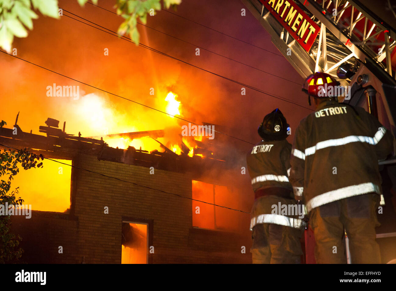 DFD firefighters in action, Detroit, Michigan, USA, October 2014 Stock ...