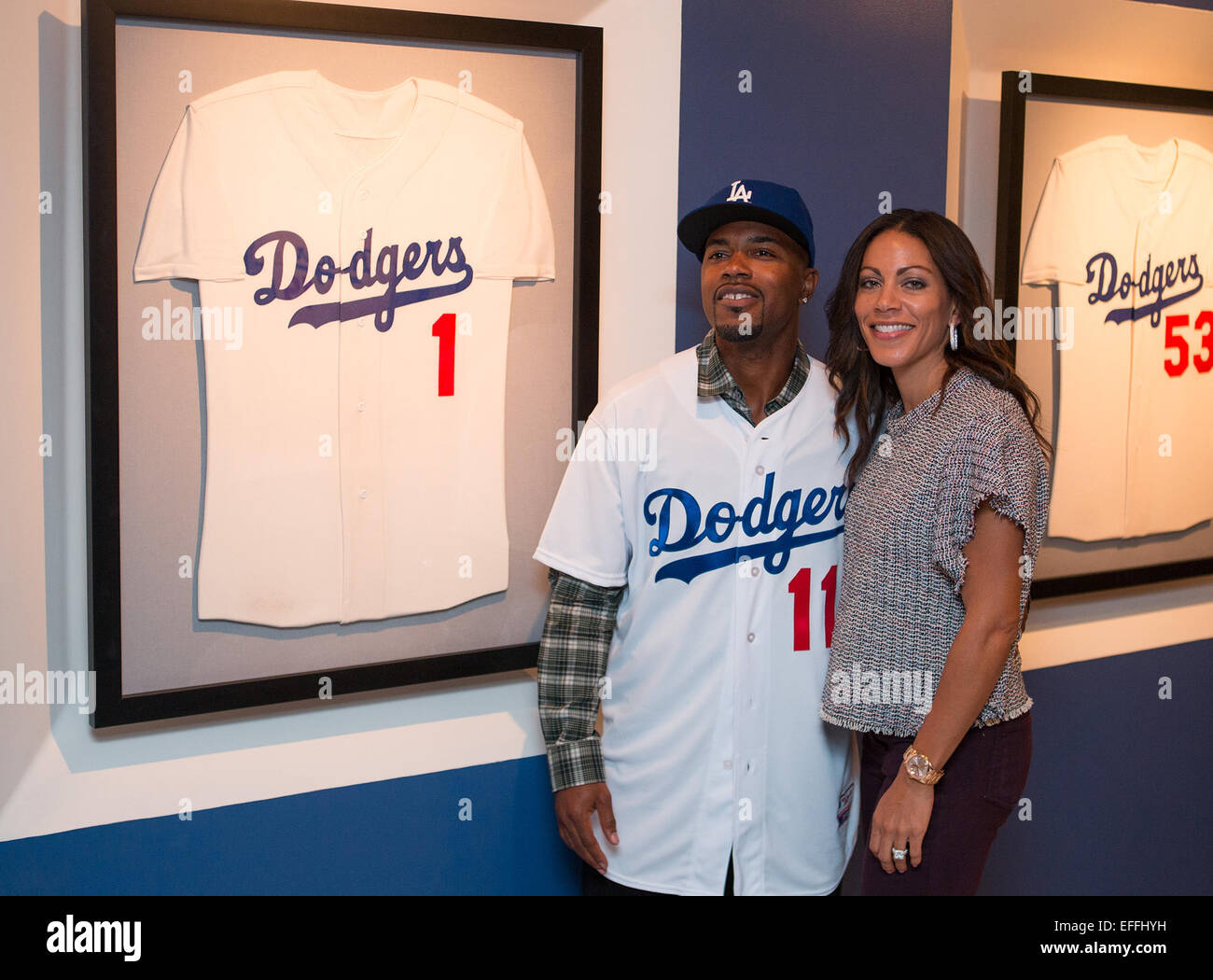 Los Angeles, CA, USA. 7th Jan, 2015. Jimmy Rollins and his wife Johari ...