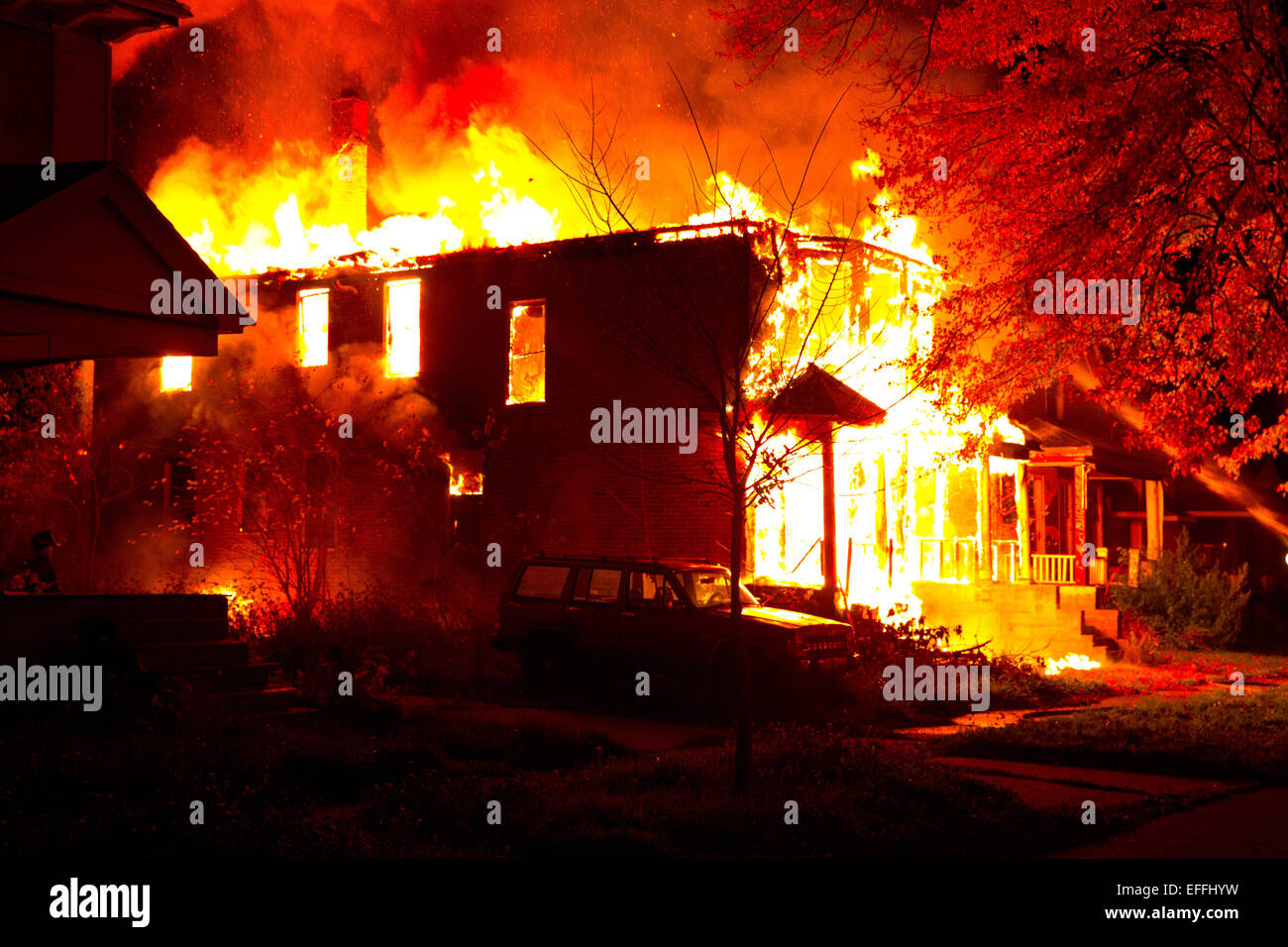 DFD firefighters in action, Detroit, Michigan, USA, October 2014 Stock ...