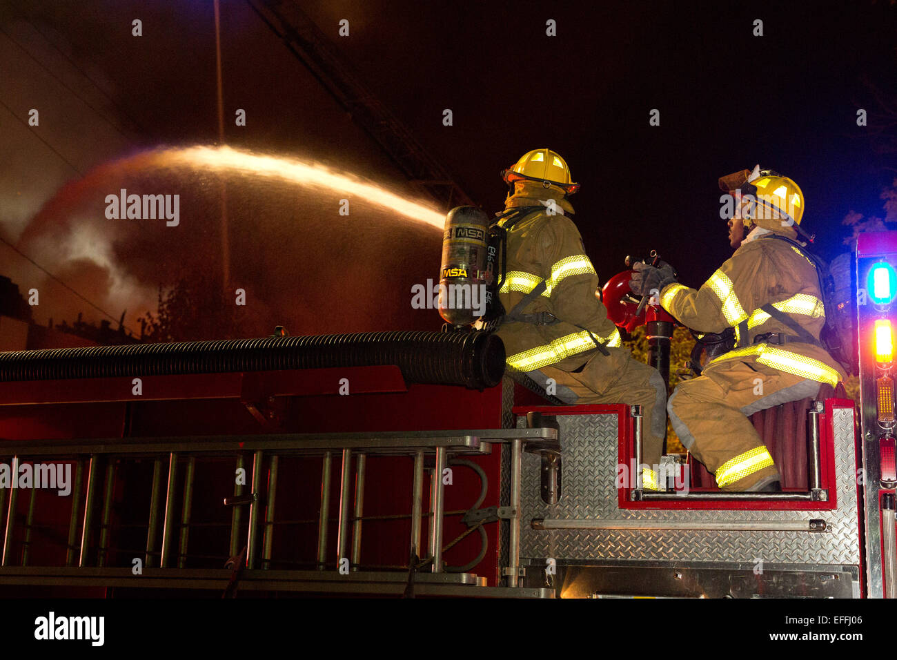 DFD firefighters in action, Detroit, Michigan, USA, October 2014 Stock ...