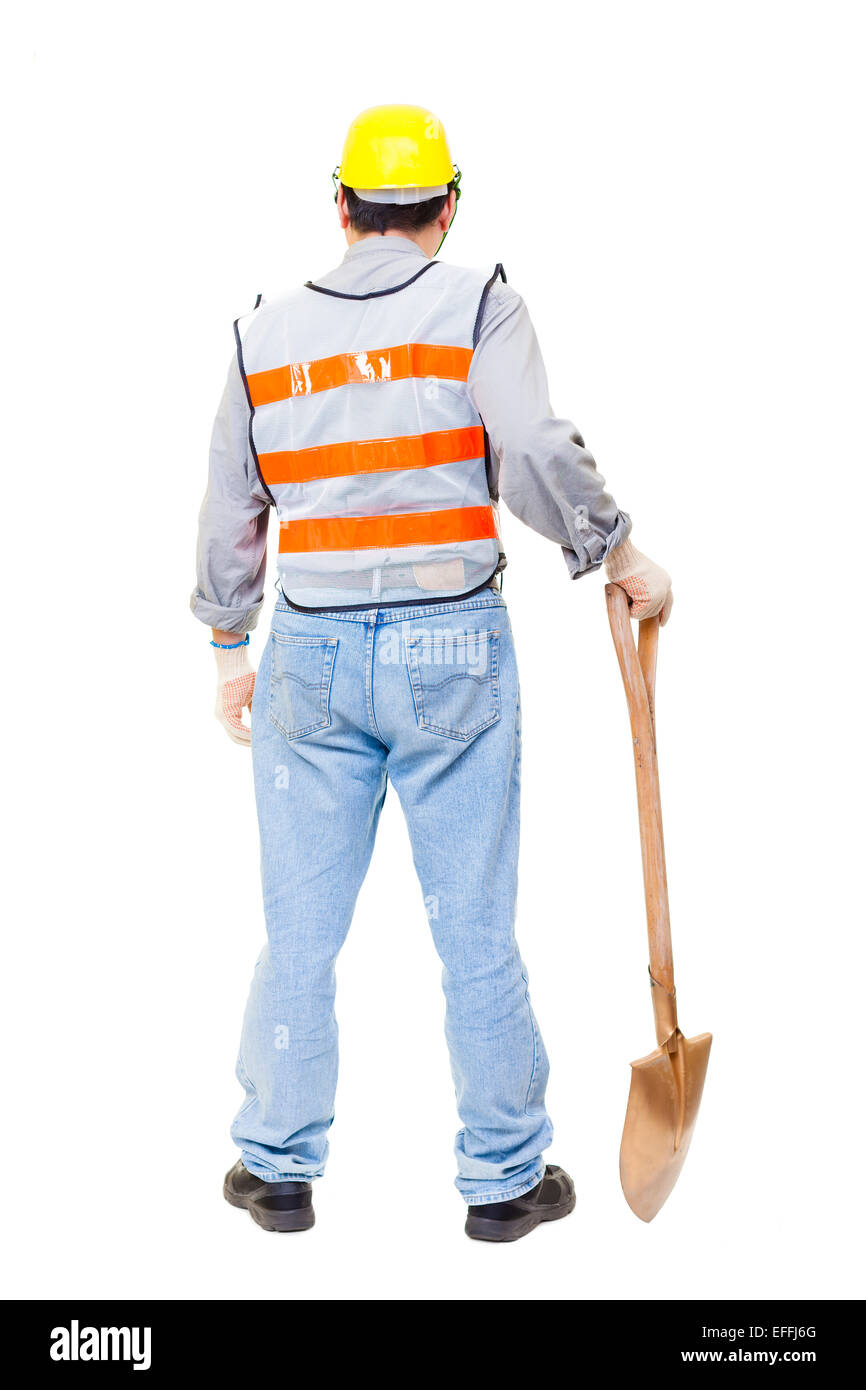 Workman back view Cut Out Stock Images & Pictures - Alamy