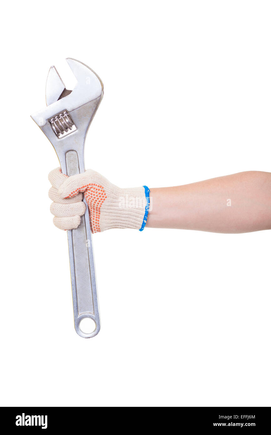 Hand holding wrench hi-res stock photography and images - Alamy