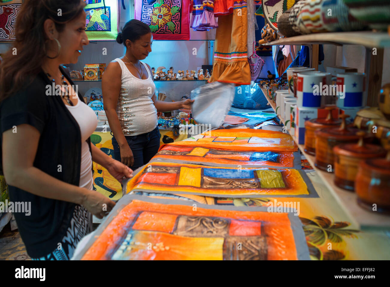 Inside Handicrafts market in old Panama City, Panama, Central America ...